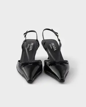 Prada Brushed Leather Slingback Pumps