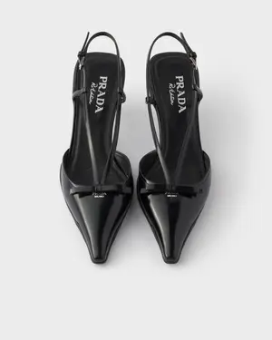 Prada Brushed Leather Slingback Pumps