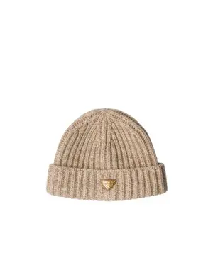 Prada Mouliné Cashmere And Wool Beanie - Desert/camels