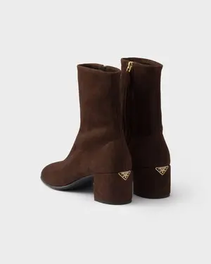 Prada Stretch Suede Booties Boots