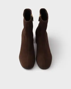 Prada Stretch Suede Booties Boots