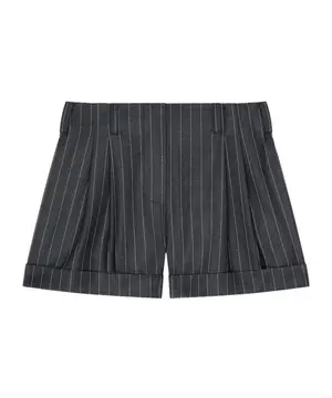 Givenchy Double Pleat Striped Wool Shorts