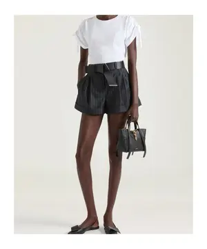 Givenchy Double Pleat Striped Wool Shorts