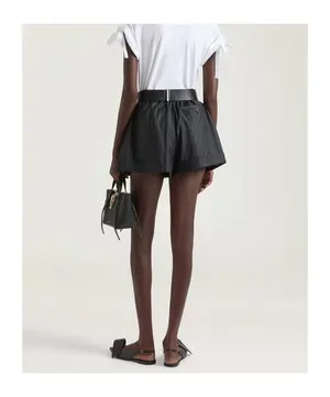Givenchy Double Pleat Striped Wool Shorts
