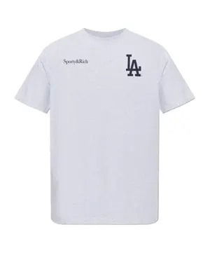 SPORTY  RICH Sr X La Dodgers Short-sleeve T-shirt - Heather Gray