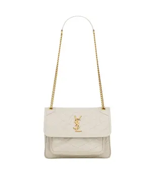 Saint Laurent Niki Baby In Vintage Leather - White