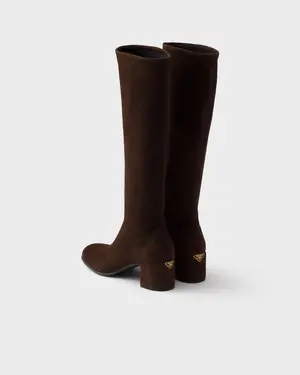 Prada Stretch Suede Boots