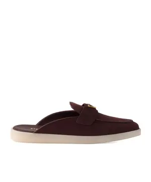 Prada Nubuck Mules - Burgundy