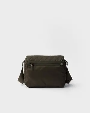Prada Medium Quilted Re-nylon Shoulder Bag With Saffiano Leather Trim