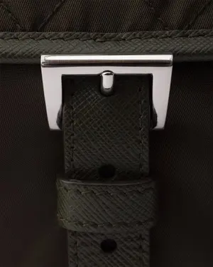 Prada Medium Quilted Re-nylon Shoulder Bag With Saffiano Leather Trim
