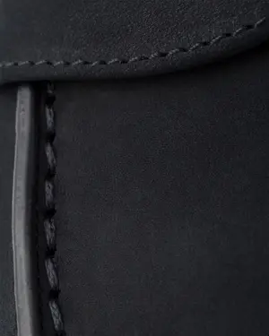 Prada Nubuck Mules With Enameled Triangle Logo - Navy Blue