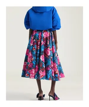 Givenchy Long Circular Skirt In Poplin With Floral Print