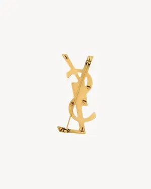 Saint Laurent Cassandre Brooch In Leather