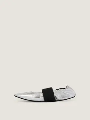 Givenchy Crush Ballerinas In Wrinkled-effect Metallic Leather