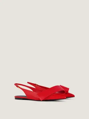 Givenchy Twisted Ribbon Flat Slingbacks In Leather