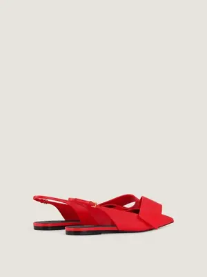 Givenchy Twisted Ribbon Flat Slingbacks In Leather