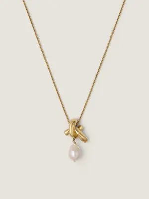 Givenchy Chain Link Necklace In Metal And Pearl