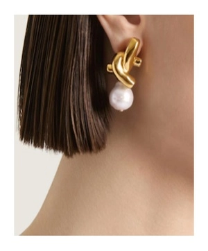 Givenchy Chain Link Asymmetric Earrings In Metal And Pearl