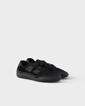 Prada Speedrock Technical Mesh And Leather Sneakers