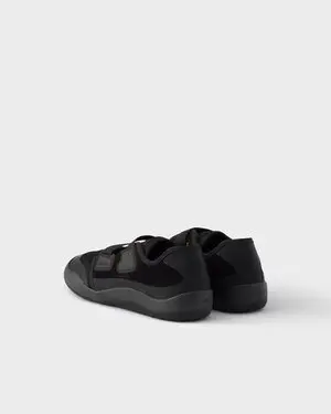 Prada Speedrock Technical Mesh And Leather Sneakers