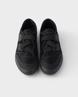 Prada Speedrock Technical Mesh And Leather Sneakers