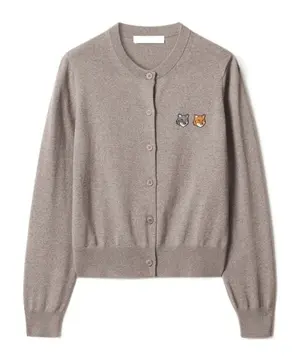 Maison Kitsuné Double Fox Head Cardigan - Taupe