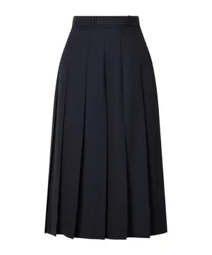 Auralee Hopsack Pleated Skirt - Black