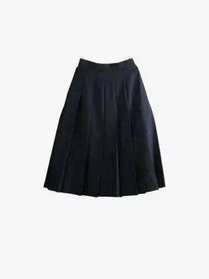 Auralee Hopsack Pleated Midi Skirt - Black