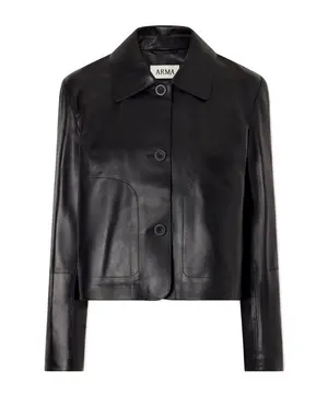 ARMA Cropped Leather Chore Jacket