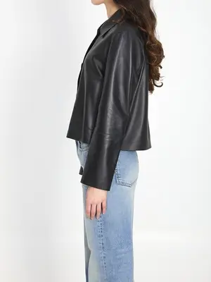 ARMA Cropped Leather Chore Jacket