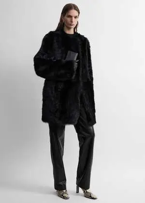 TOTEME Short Silky Shearling Coat