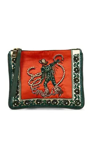 ALEMAIS Ace Cowboy Embellished Clutch In Red