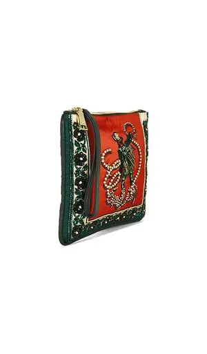 ALEMAIS Ace Cowboy Embellished Clutch In Red