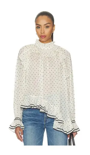 Ulla Johnson Marcella Longsleeve Cotton Blouse In Neutral
