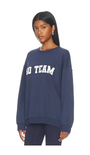 SUNNY SOMEWHERE Oversized Crew Neck "go Team" Sweatshirt