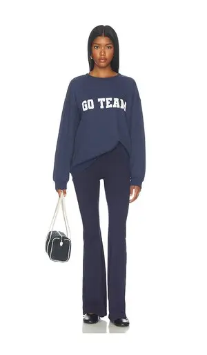 SUNNY SOMEWHERE Oversized Crew Neck "go Team" Sweatshirt