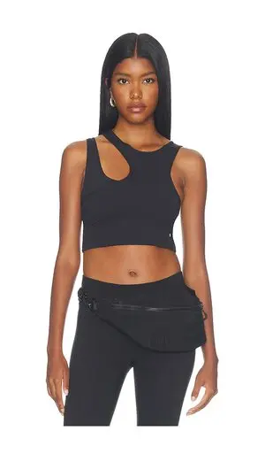 On Studio Asymmetric Crop Top - Black