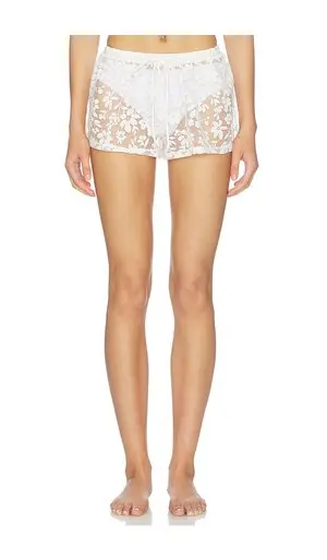 Free People Early Sunsets Lace Short In White - Ivory