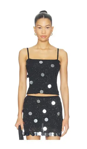 Ph5 Ariel Sequins Tank Top In Black