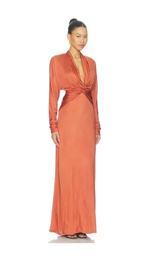 Misha Collection Twist Jersey Longsleeve Dress