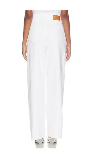 GANNI White Denim Lari Jeans With Lace Trim