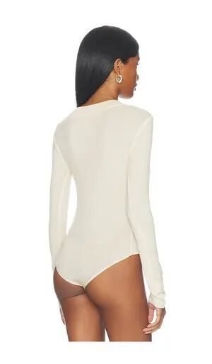ENTIRE STUDIOS Crew Neck Bodysuit In Cream