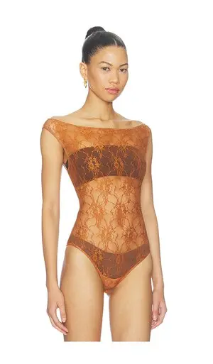 LOVERS AND FRIENDS Cas Bodysuit In Burnt Orange