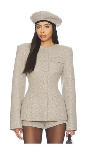Naked Wardrobe Chevron Suited Button Up Blazer