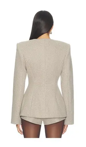 Naked Wardrobe Chevron Suited Button Up Blazer
