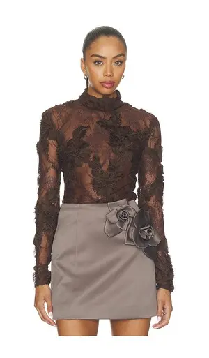 AKNVAS Freja Lace Top - Brown