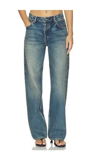 EB DENIM Mid Rise Baggy Jean In Blue