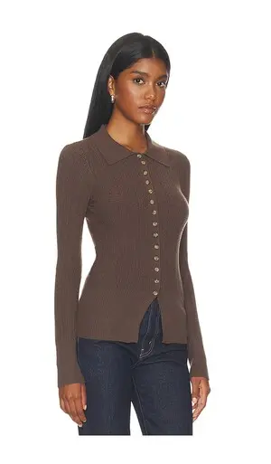 Heartloom Wright Ribbed Knit Button-up Top