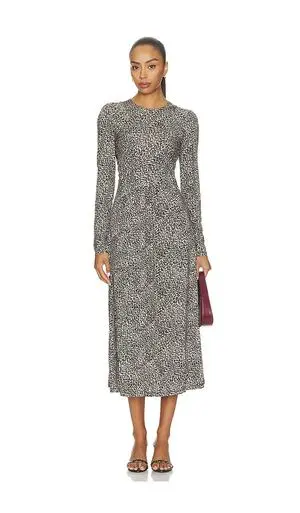 Sea Charlize Printed Long Sleeve Crew Dress