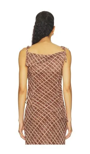 4TH & RECKLESS Carlotta Printed Chiffon Top